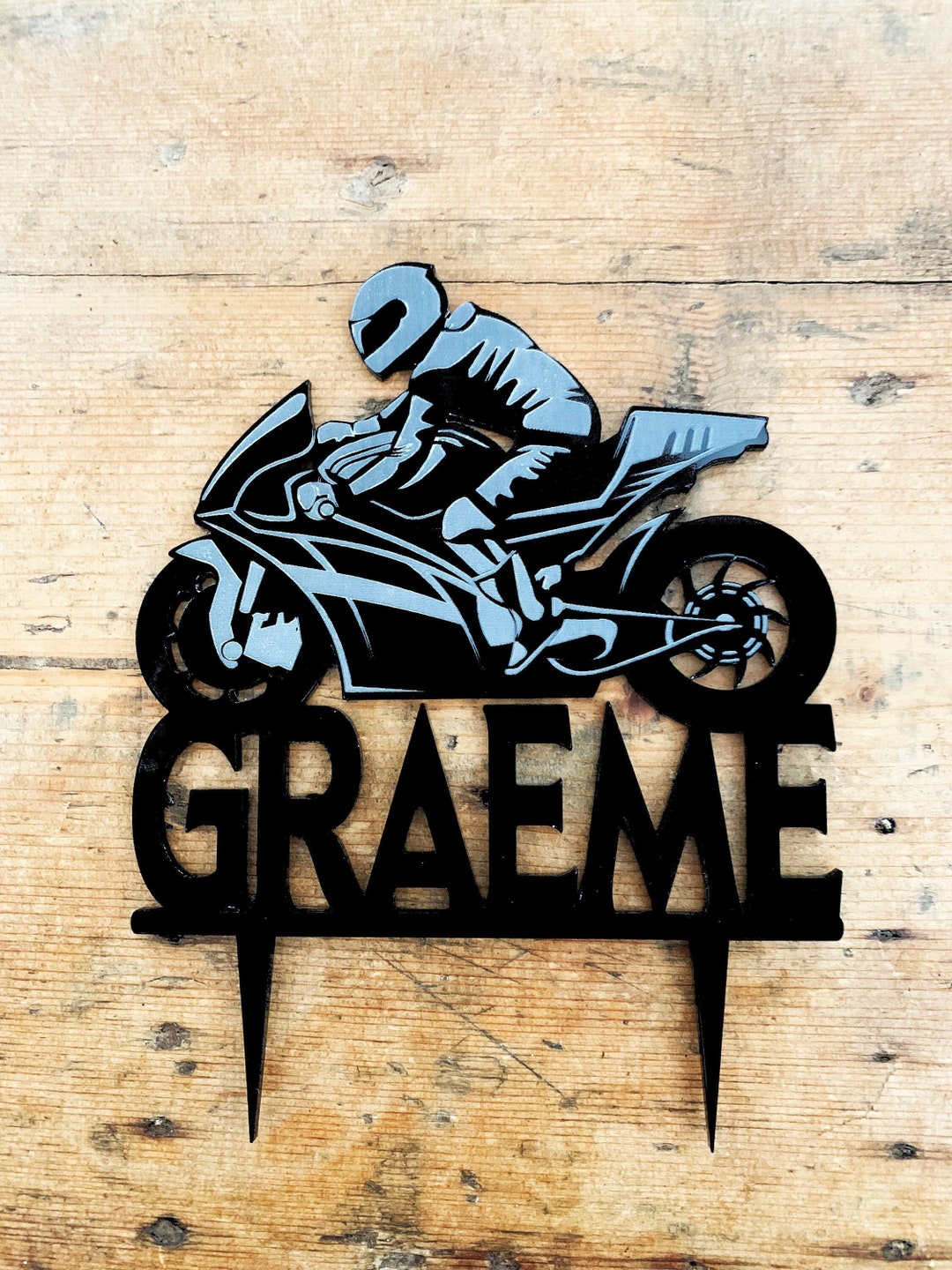 Personalised Sports Bike Cake Topper/gift for Biker or Rider/cake Decor ...