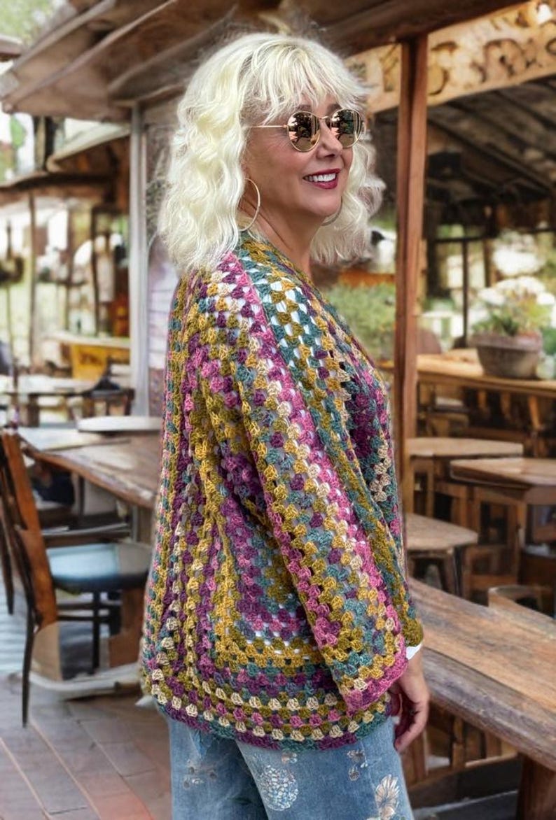 Hippie Dippy Cardi - Colourful Crochet Sweater for Women - Hippie Boho ...