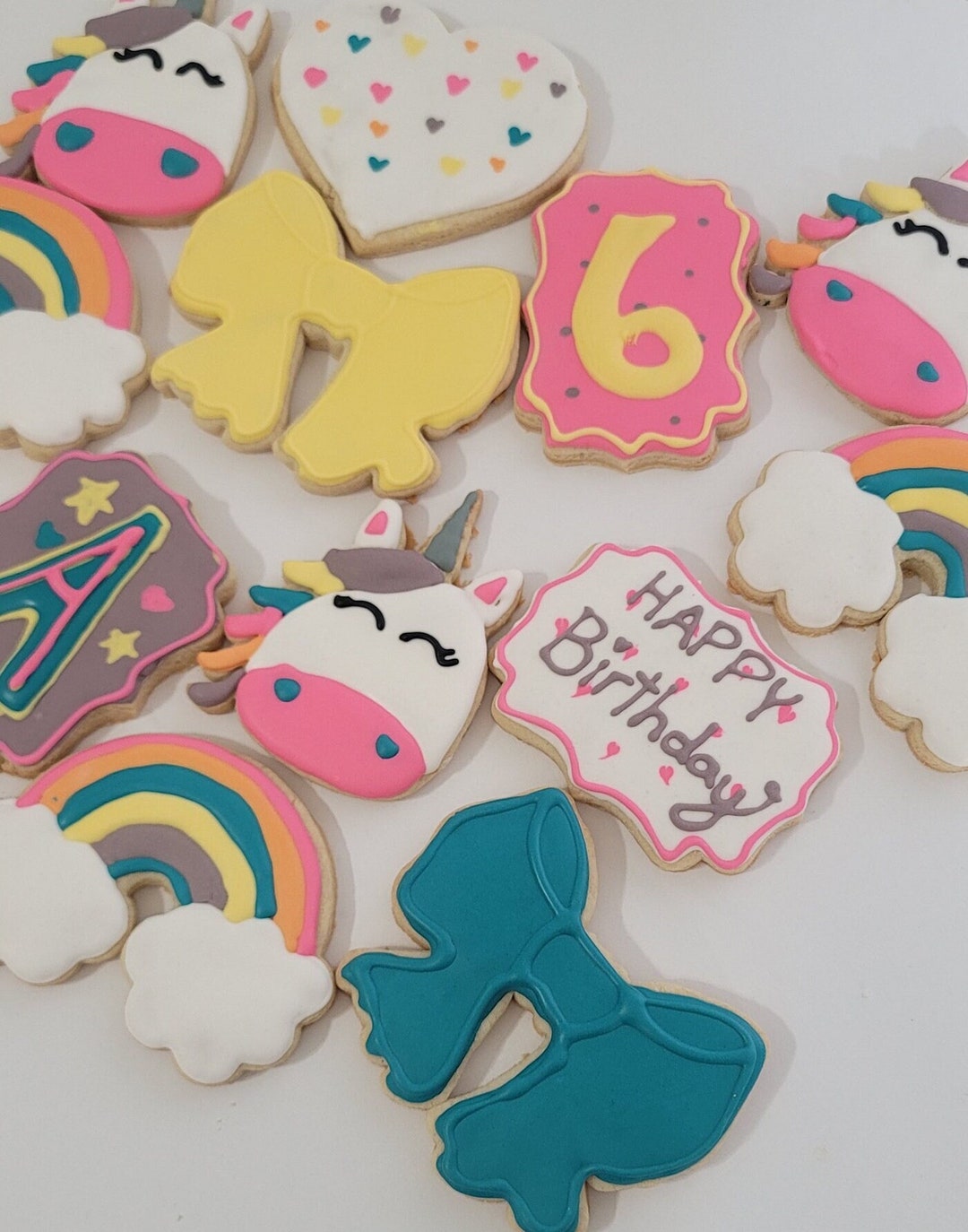 Jojo Siwa Inspired Iced Sugar Cookies! Hearts, Unicorn, Bow, Birthday ...
