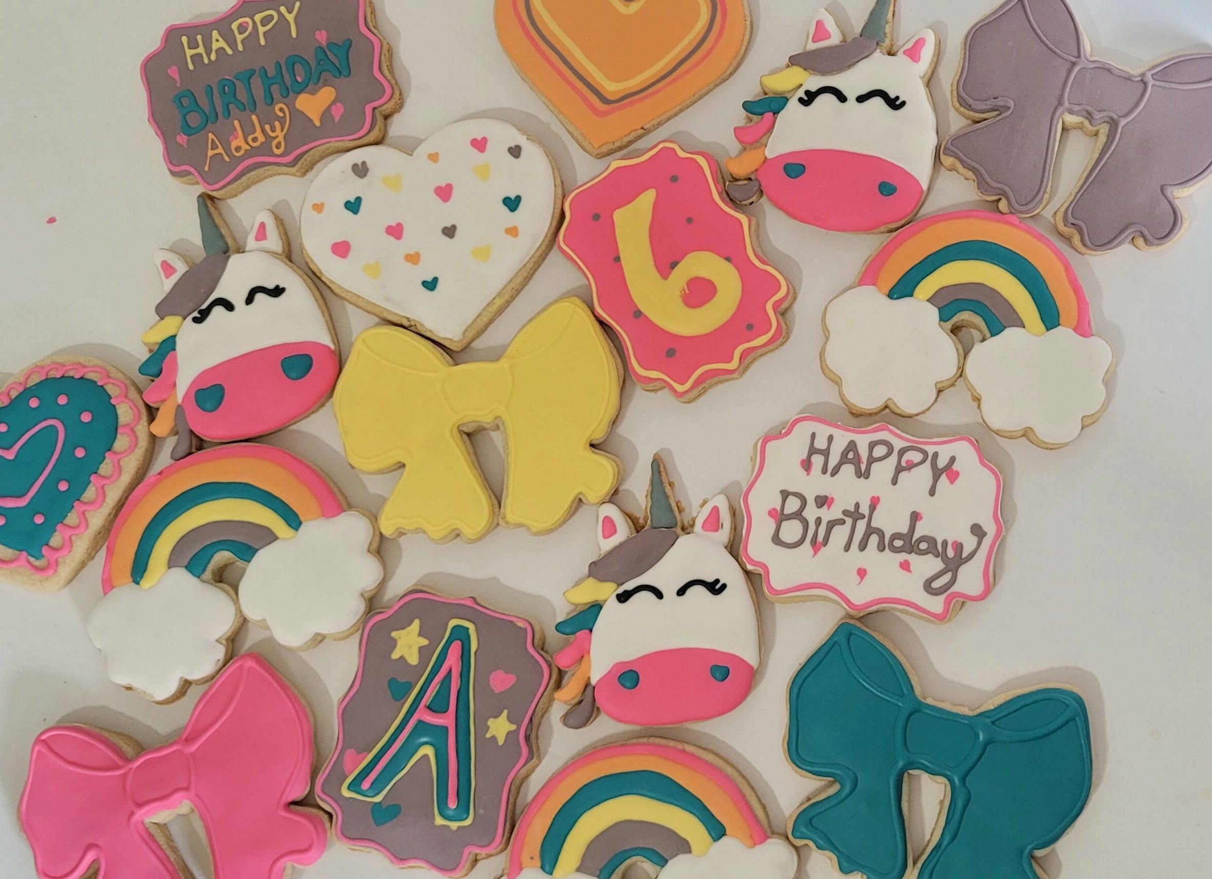 Jojo Siwa Inspired Iced Sugar Cookies! Hearts, Unicorn, Bow, Birthday ...