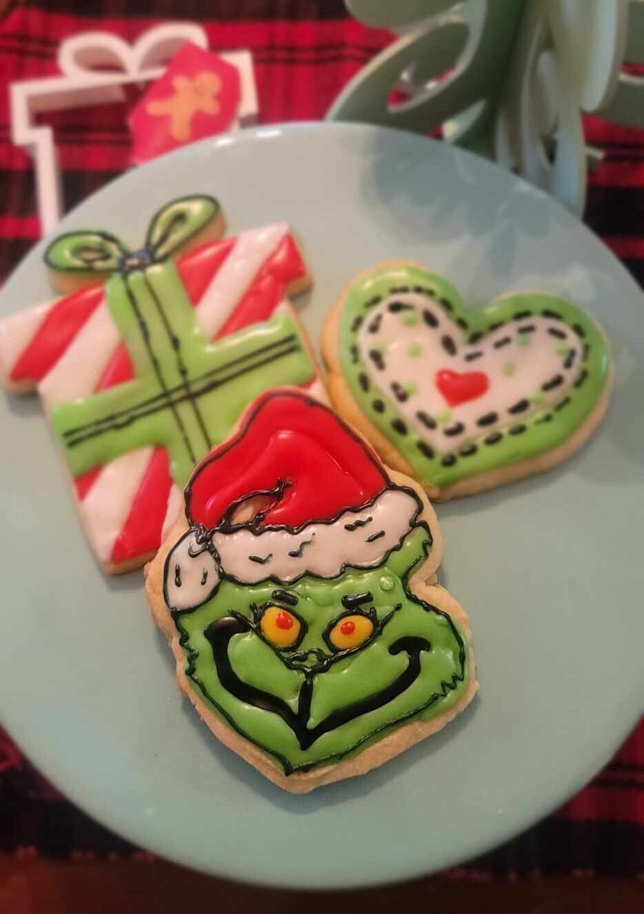 Grinch Iced Sugar Cookies! 3 or 12 Grinchmas! Christmas! Gifts, Favors ...