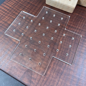Cross Peg Solitaire Template + 32 Pegs Includes 1 Drill Bit Acrylic ...