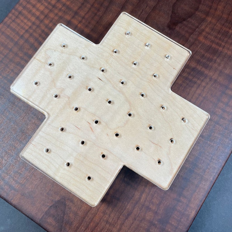 Cross Peg Solitaire Template 32 Pegs Includes 1 Drill Bit - Etsy