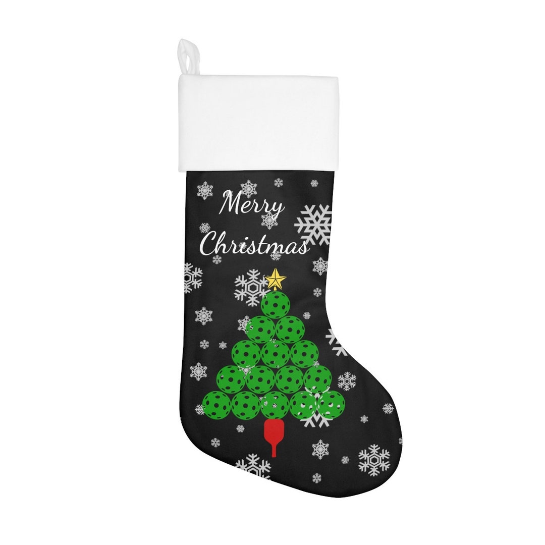 Pickleball Holiday Stocking, Pickleball Christmas Stocking, Pickleball ...