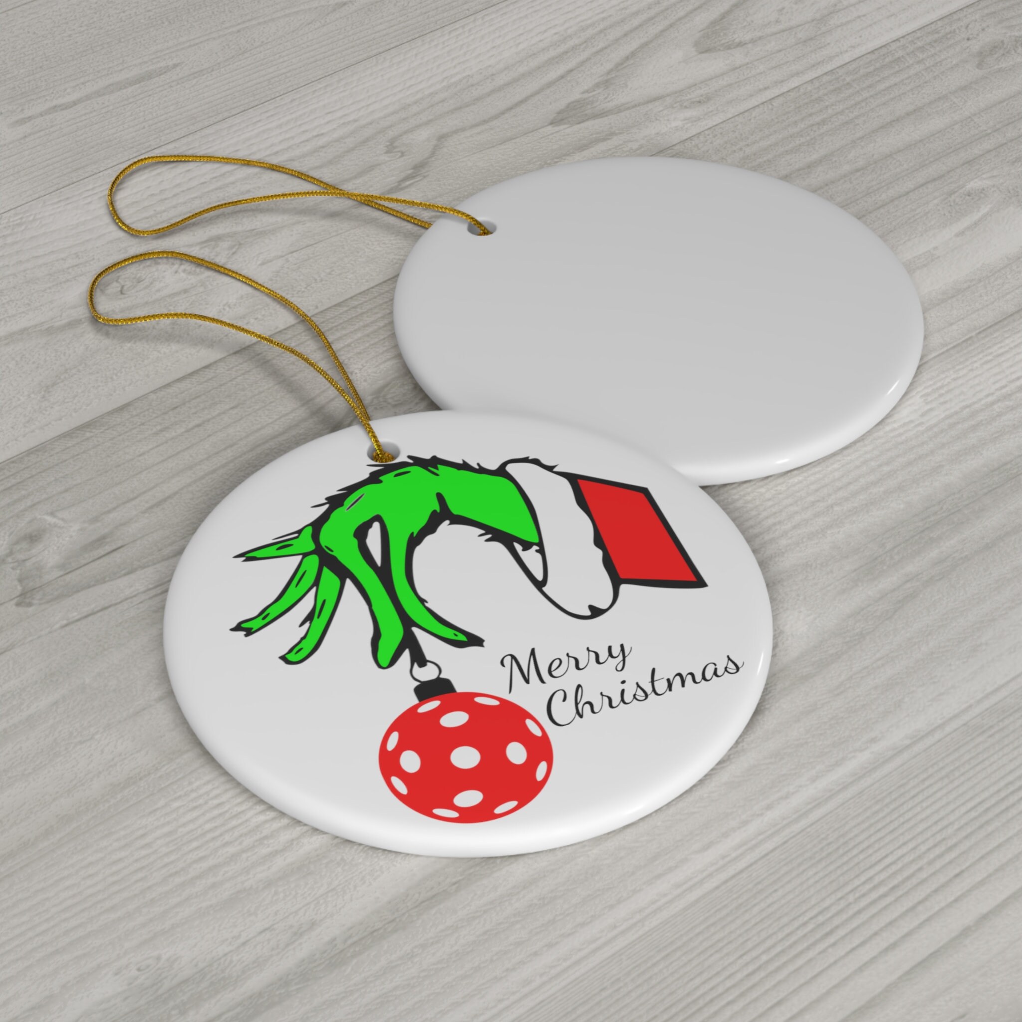 Pickleball Christmas the Grinch Ornament Happy Holidays Customizable ...