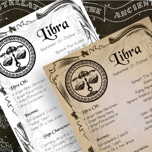Libra Zodiac Sign Book of Shadow Printable PDF Page Wicca - Etsy Canada