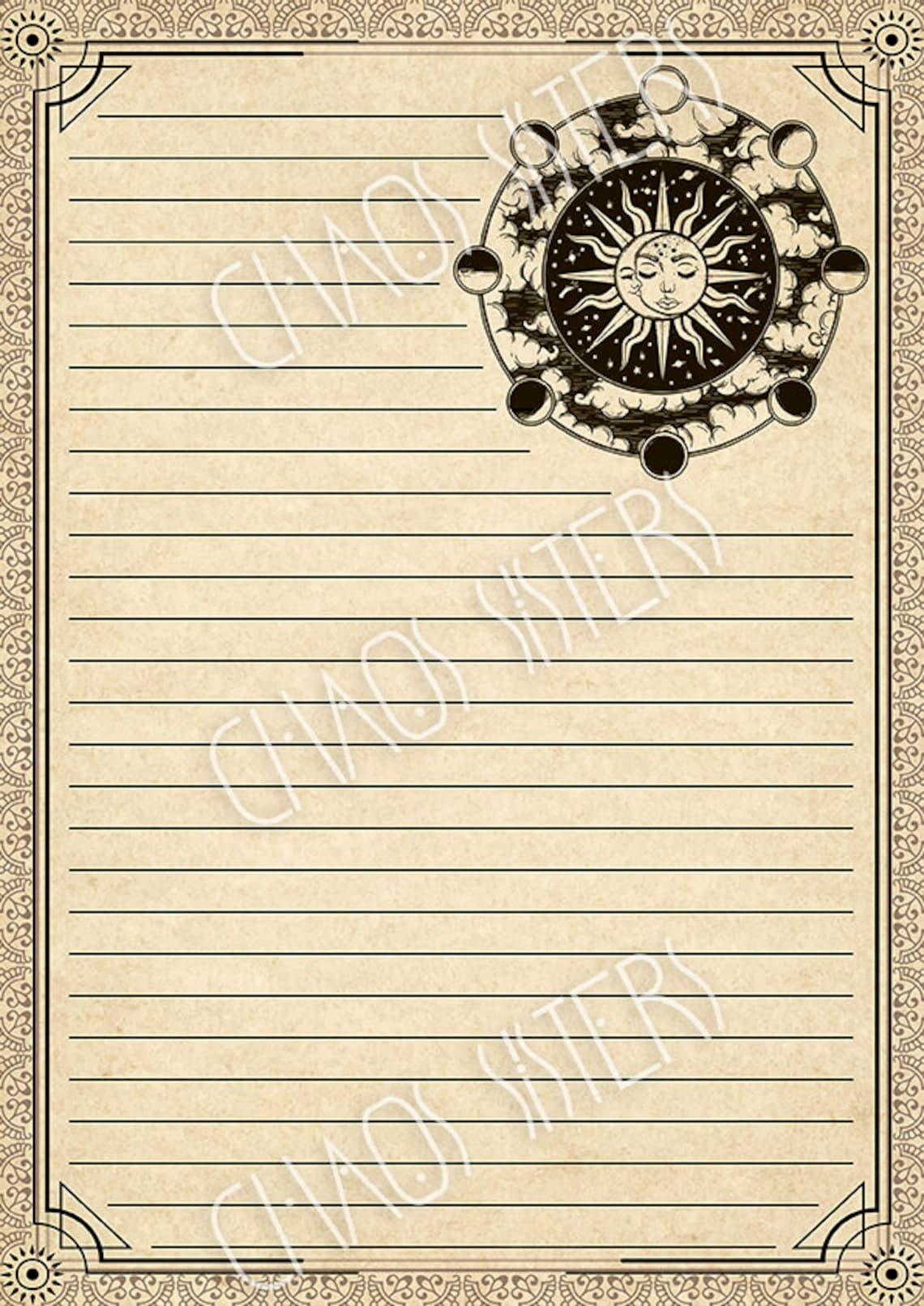 Blank Book of Shadows Pages Printable Magic Book Page Witch | Etsy