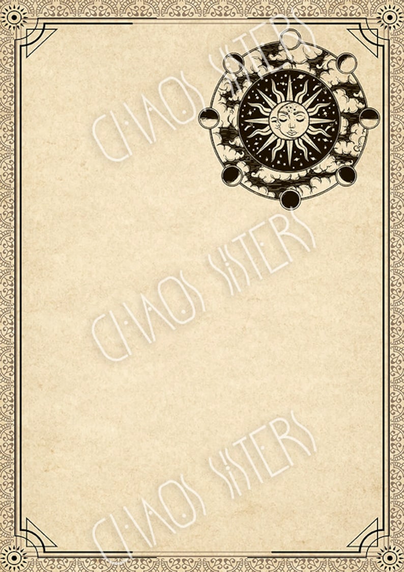 Blank Book of Shadows Pages Printable Magic Book Page Witch - Etsy