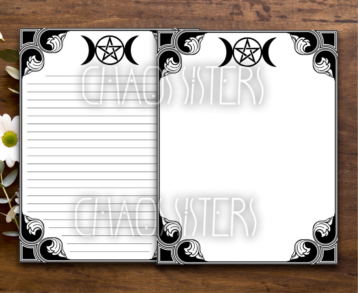 Printable Book of Shadows Blank Pages Vintage Book Page | Etsy