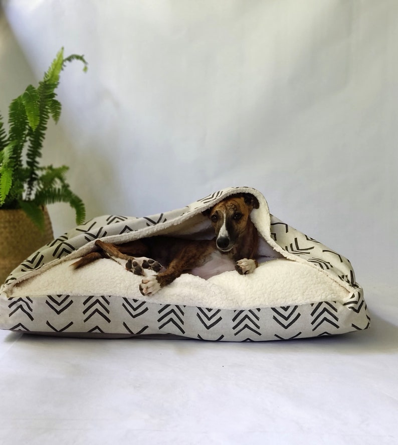 Mud Cloth Style Snuggle Cave Dog Bed Cover // Burrow Bed Cover - Etsy