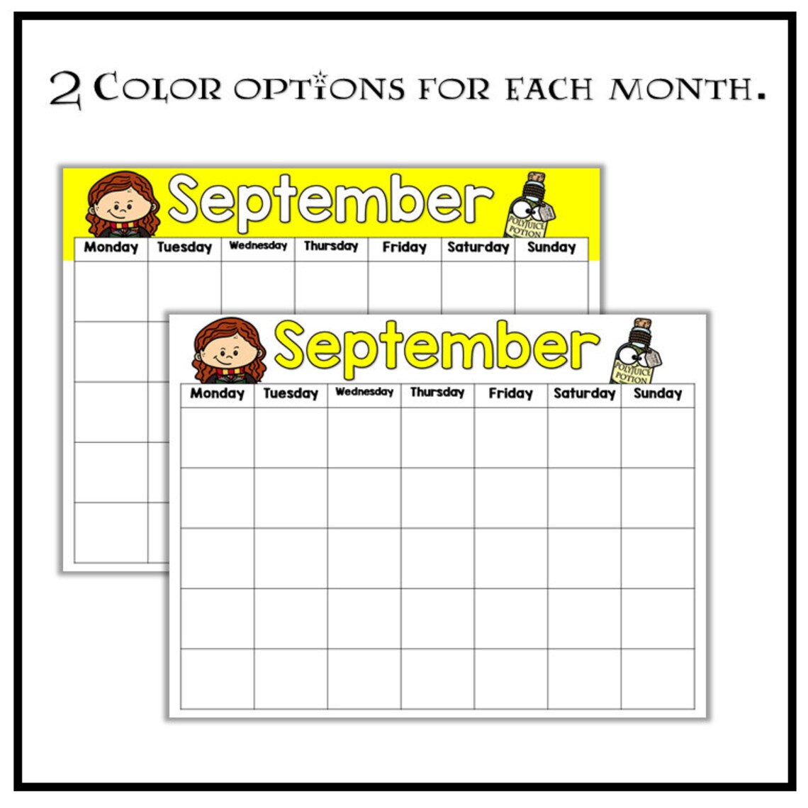 Magic School Calendars for the Year | Editable - Etsy