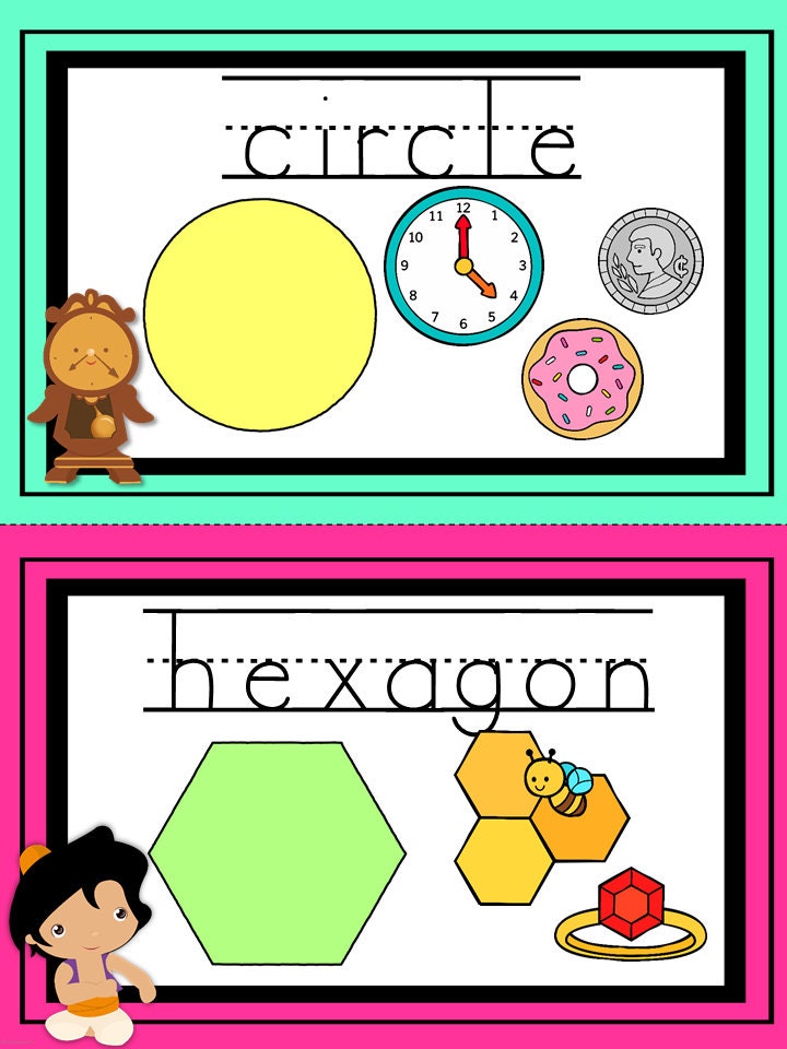 Disney Inspired Shape Posters Disney Classroom Decor | Etsy