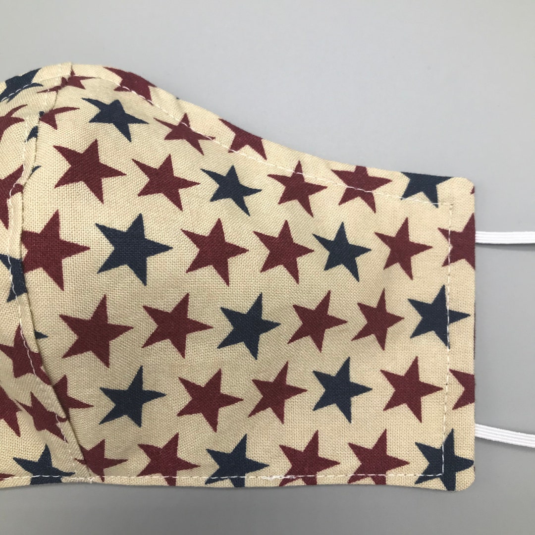Patriotic Face Mask Washable Reversible With Three Layers and Nose Wire ...