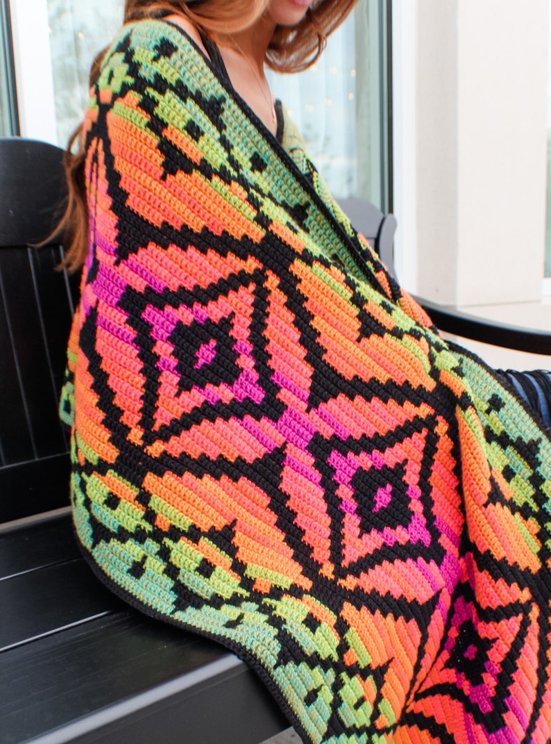 Moroccan Mosaic Wrap Crochet Pattern - Etsy