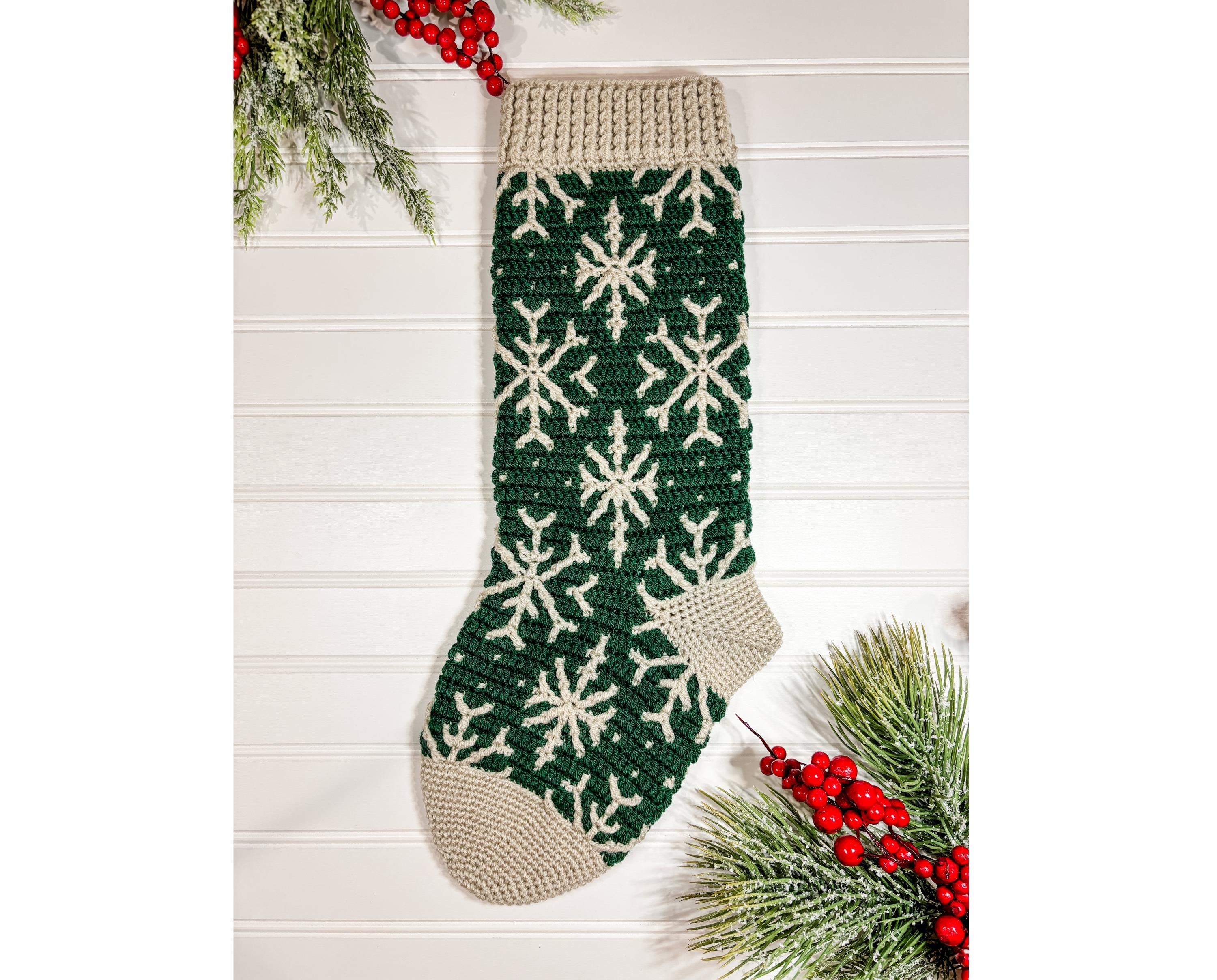 Snowflake Mosaic Stocking Crochet Pattern Only! Crochet Christmas ...
