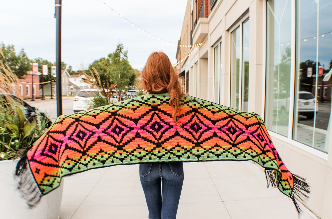 Moroccan Mosaic Wrap Crochet Pattern - Etsy