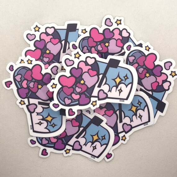 Pink Hearts Mailbox Sticker Love Sticker Waterproof Vinyl - Etsy