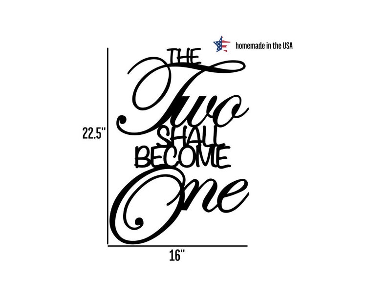 The Two Shall Become One Metal Scripture Sign to Give as a | Etsy