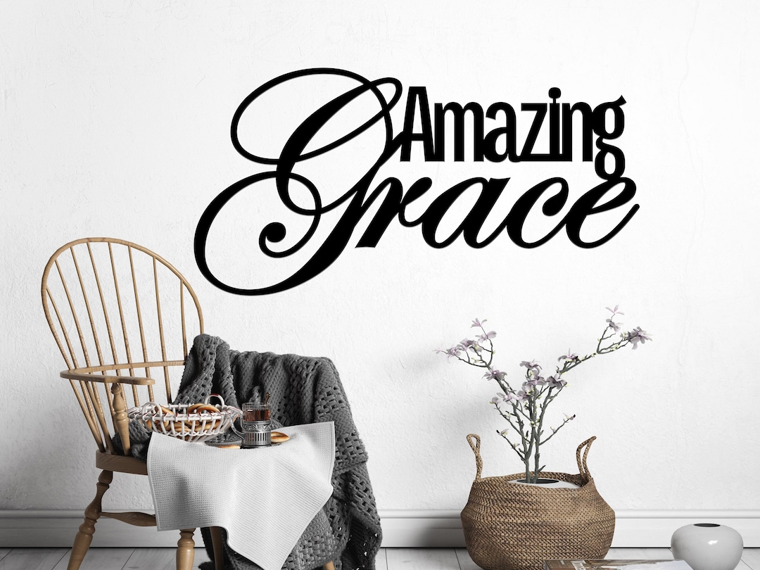 Amazing Grace Metal Sign for Kitchen Backsplash, Gallery Wall, Nursery ...