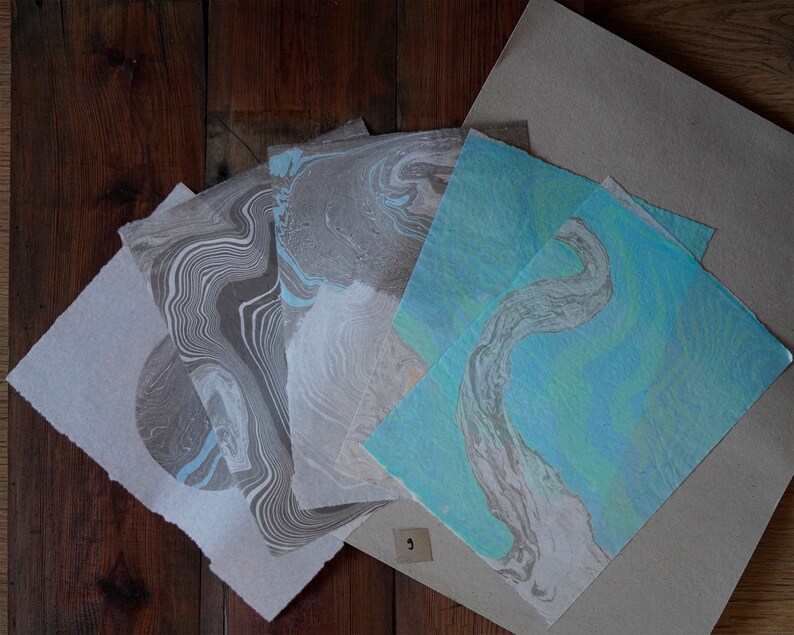 Suminagashi Paper Sets 5 Pieces - Etsy