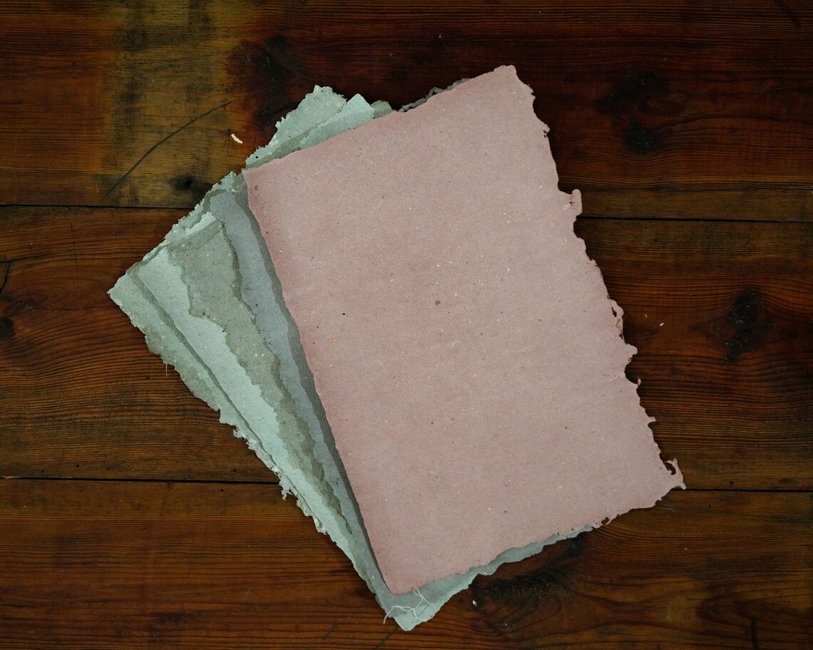 Handmade Paper SET 5 Sheets - Etsy