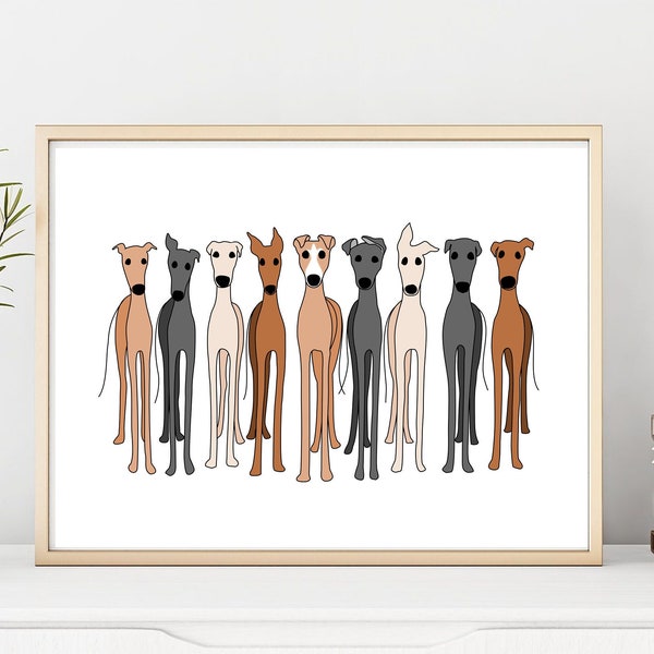 Greyhound Print - Etsy