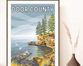 Door County Sailing Print, Door County Wisconsin Nautical Sailboat ...