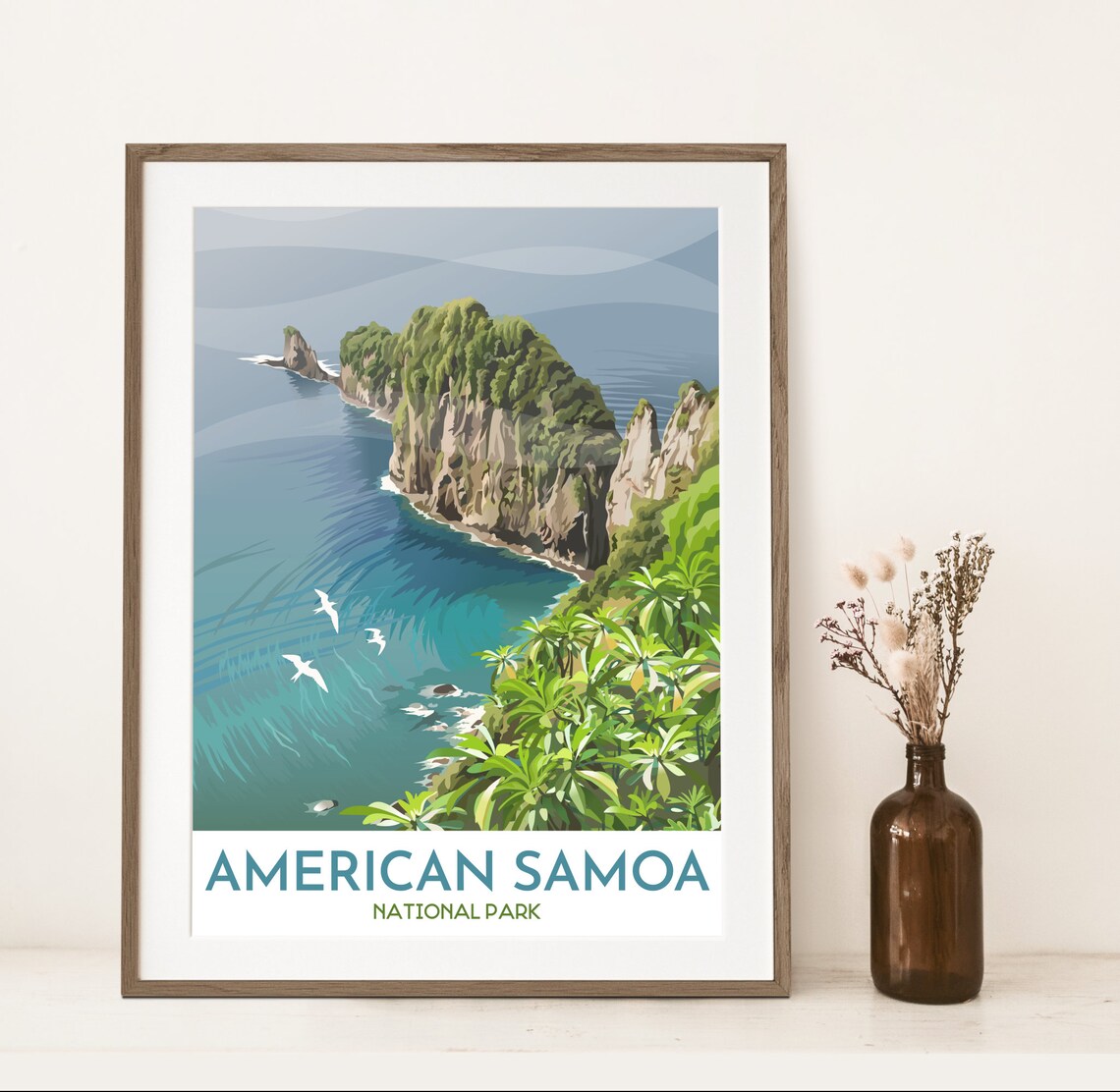 American Samoa National Park Poster | American Samoa Aerial View With ...