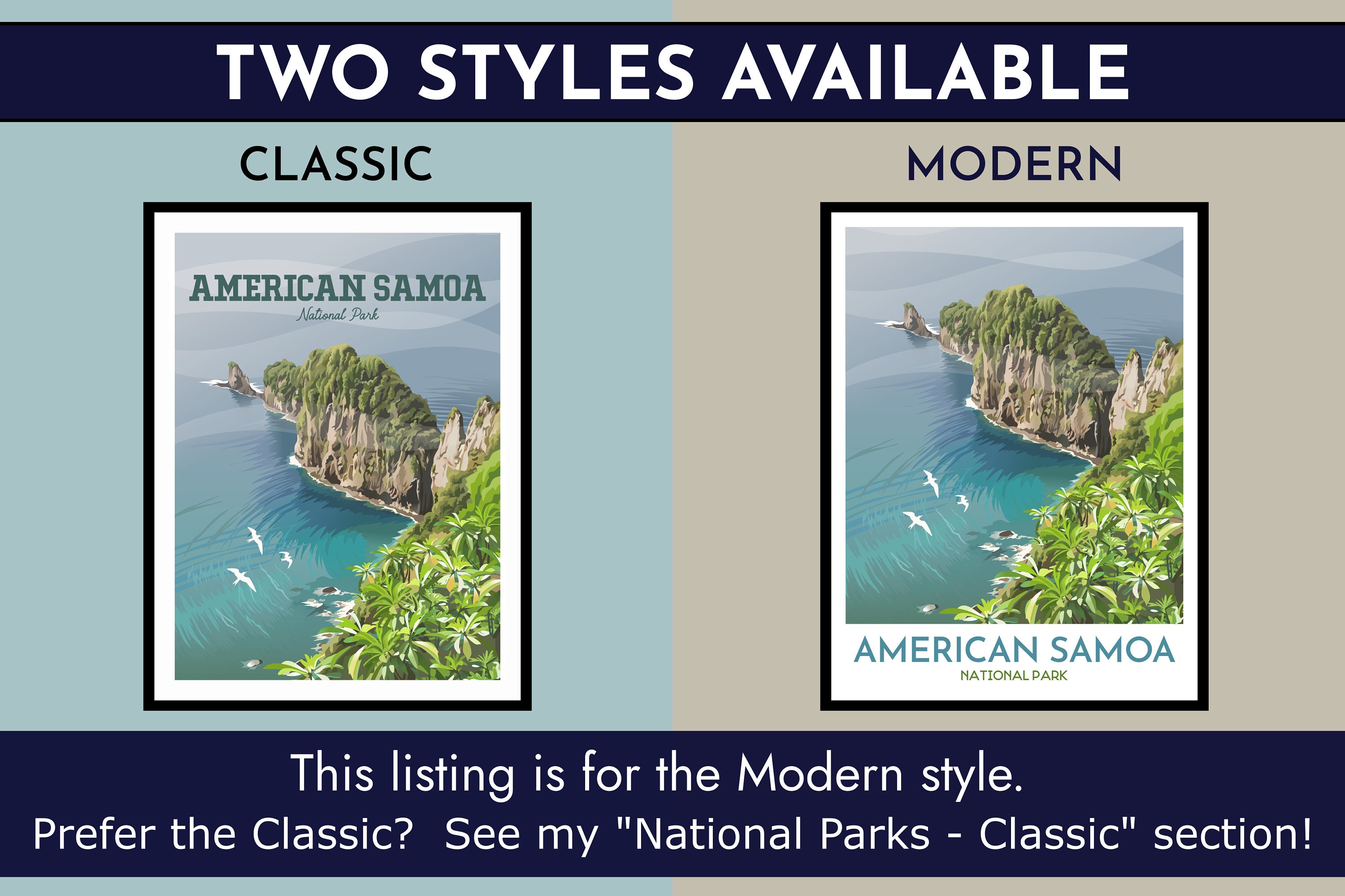 American Samoa National Park Poster | American Samoa Aerial View With ...