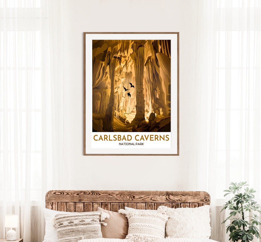 Carlsbad Caverns National Park Print | Carlsbad Art | Bats in Cave ...