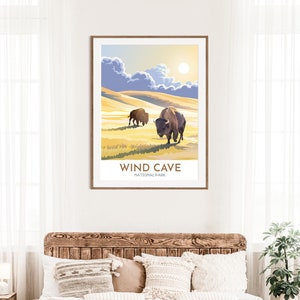 Wind Cave National Park Poster | Bison Flats | Wind Cave Print | South ...