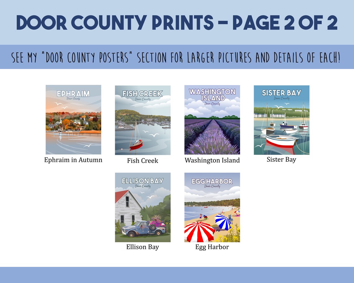 Door County Art Prints Set of 3 Choose Any Three Door - Etsy