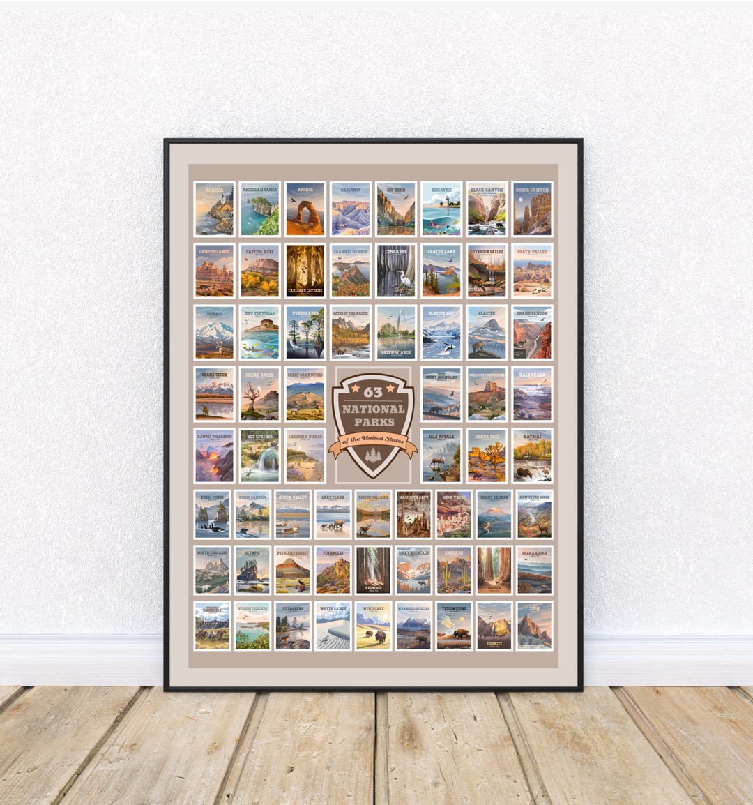 All National Parks Poster | 63 US National Parks | Bucket List Travel ...