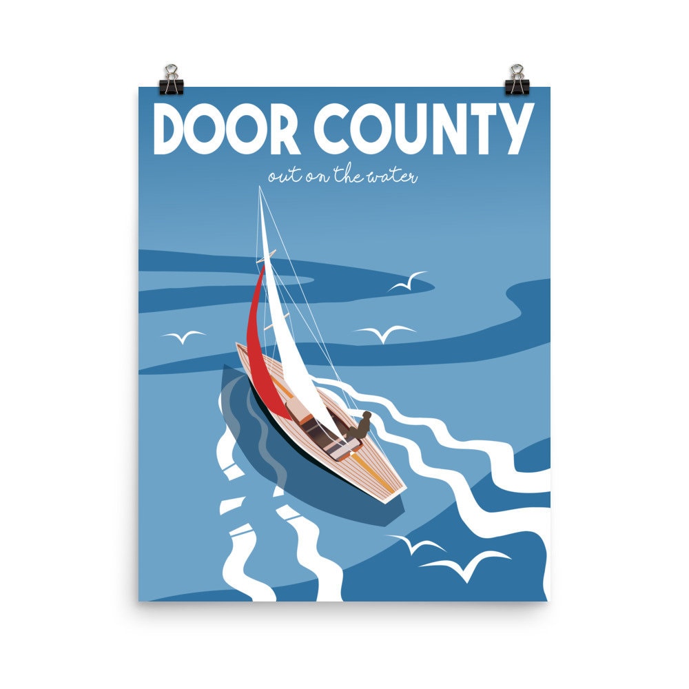 Door County Sailing Print, Door County Wisconsin Nautical Sailboat ...