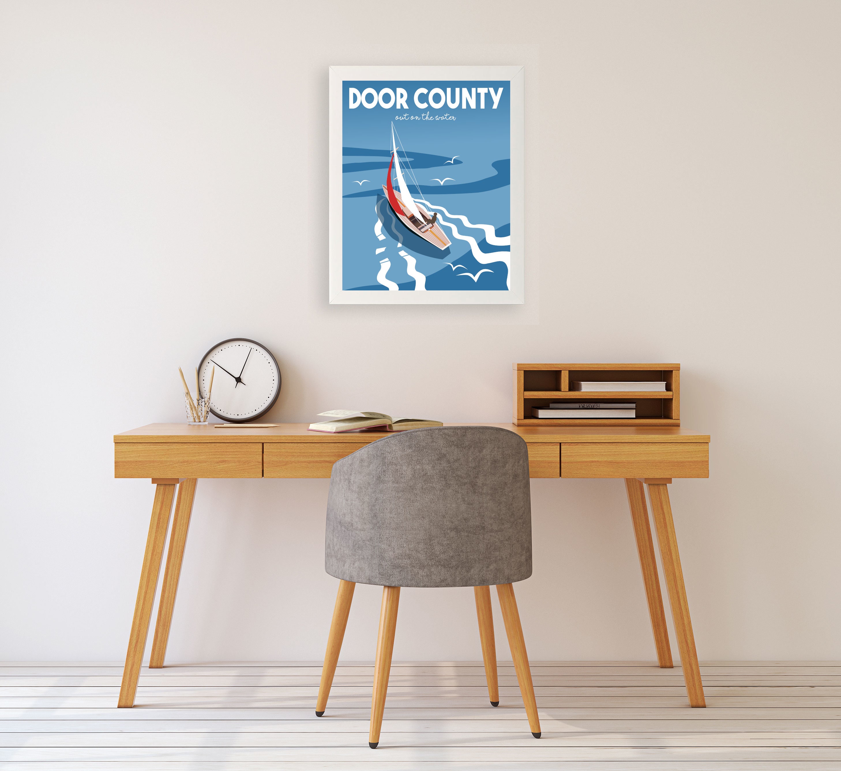 Door County Sailing Print, Door County Wisconsin Nautical Sailboat ...