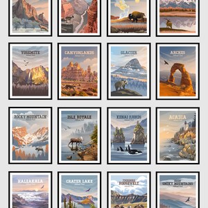 Hand Drawn National Park Art Posters Bundle | Choose Any Parks ...