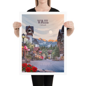 Vail CO Travel Print | Downtown Bell Tower With Bikes and Flowers ...