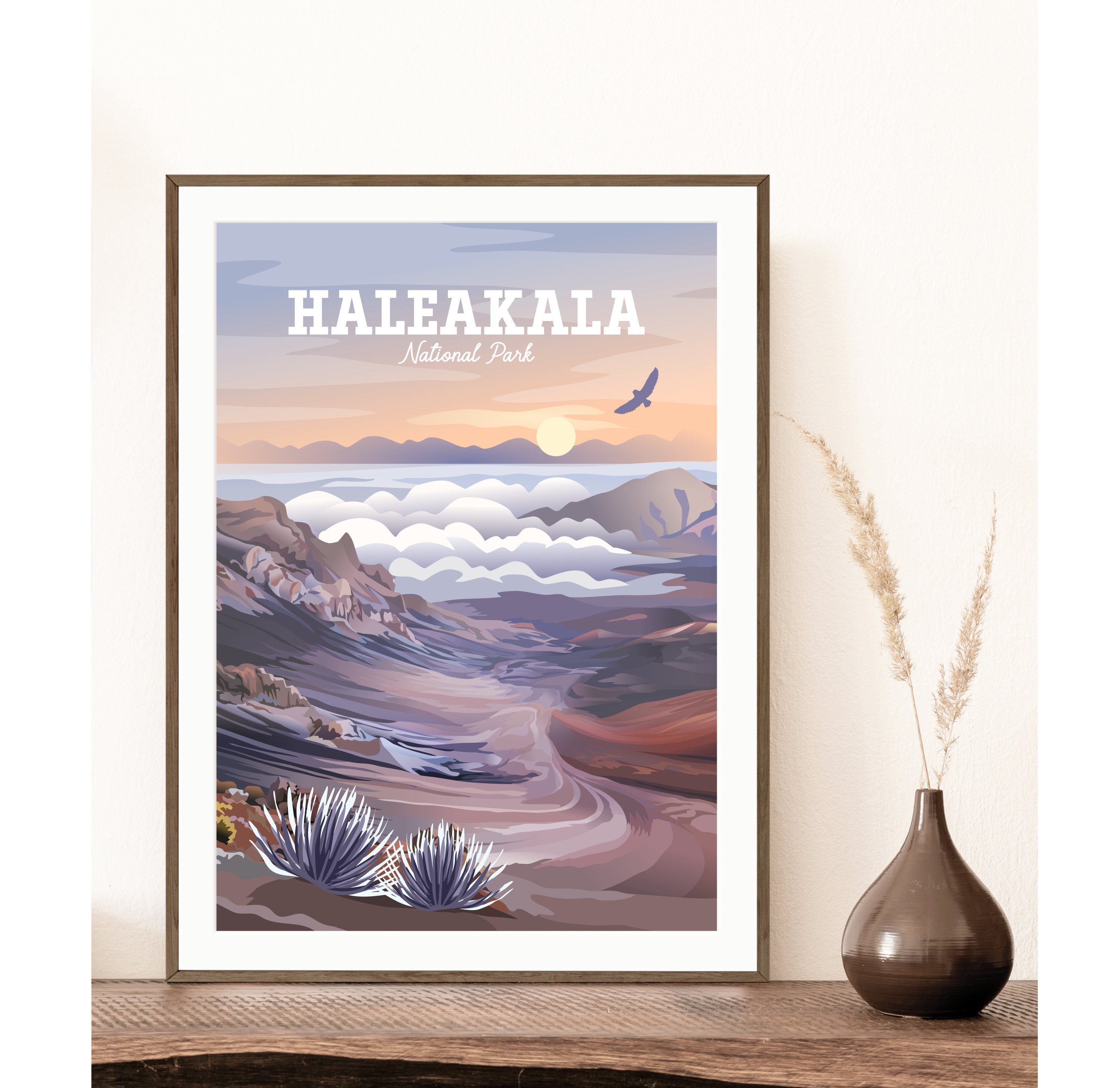 Haleakala National Park Poster Volcano Summit Silver | Etsy