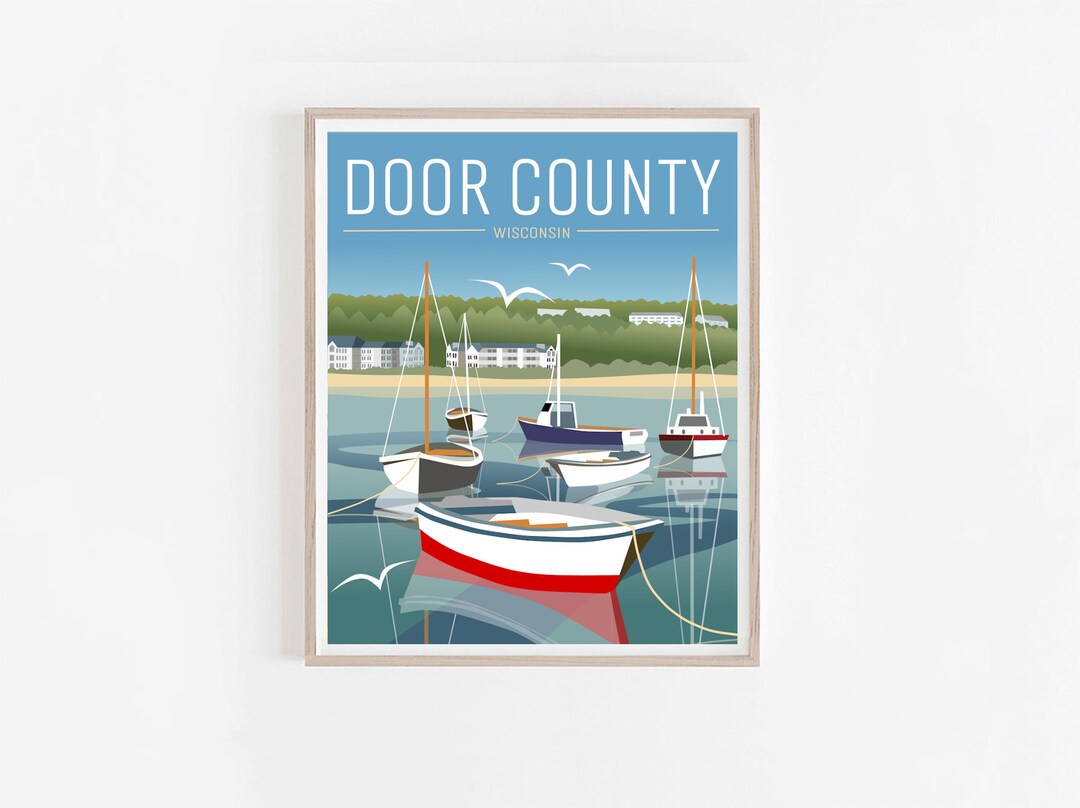 Door County Art Print, Boats in a Harbor Poster, Sister Bay Wisconsin ...