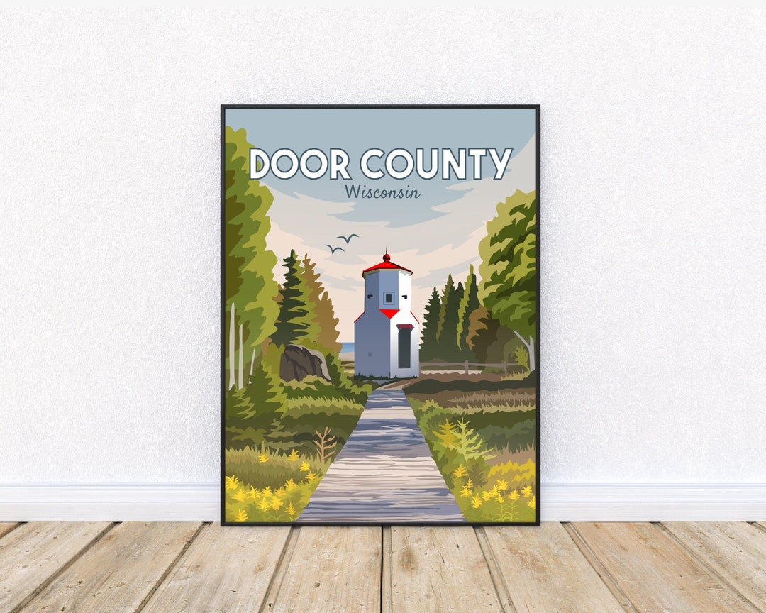 Door County Wisconsin Lighthouse Poster, Baileys Harbor Range Lights ...