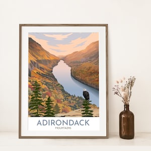Adirondack Mountains Poster | Bald Eagle | Fish Hawk Cliffs | Indian ...