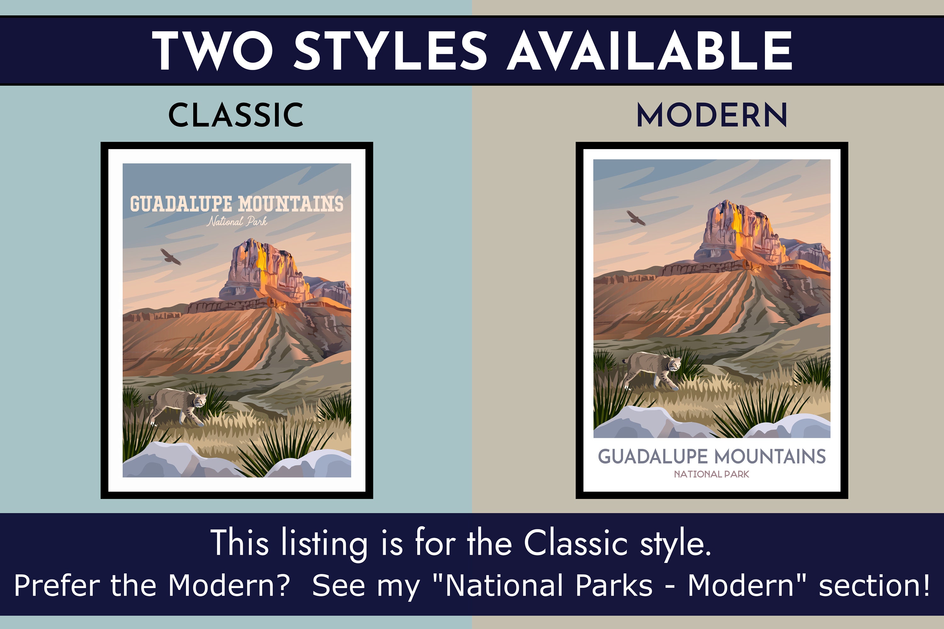 Guadalupe Mountains National Park Poster Guadalupe Peak | Etsy