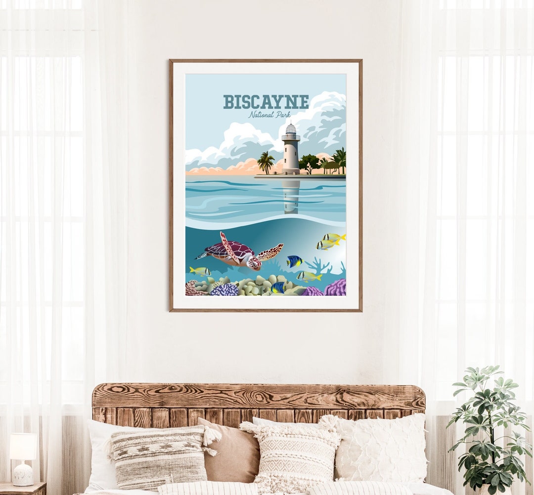 Biscayne National Park Poster | Boca Chita Key Lighthouse | Turtle ...