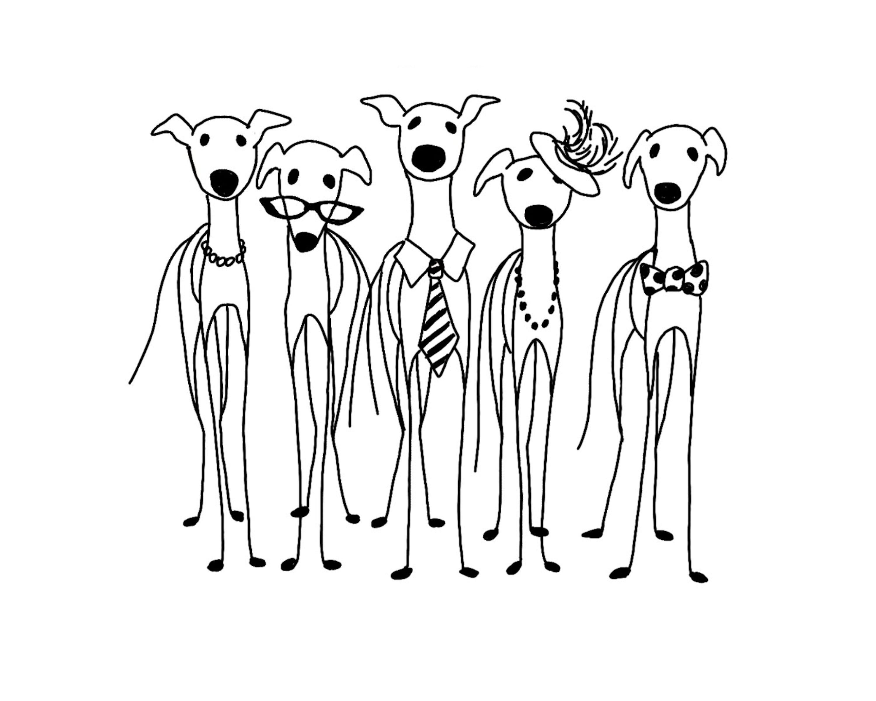 DIGITAL DOWNLOAD - Printable Greyhound Art, Greyhound Download, Funny ...
