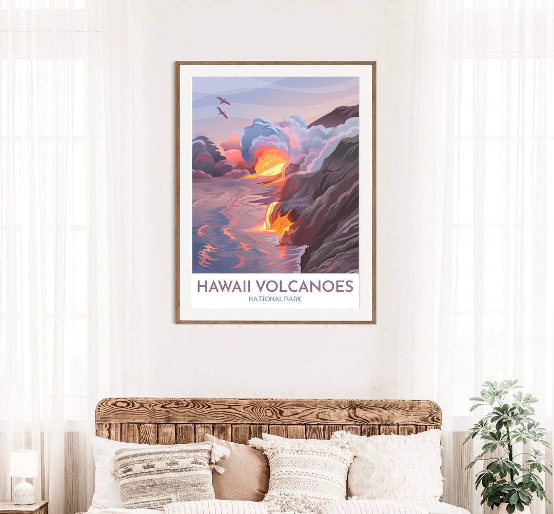 Hawaii Volcanoes National Park Print | Kilauea Volcano | Ocean Lava ...