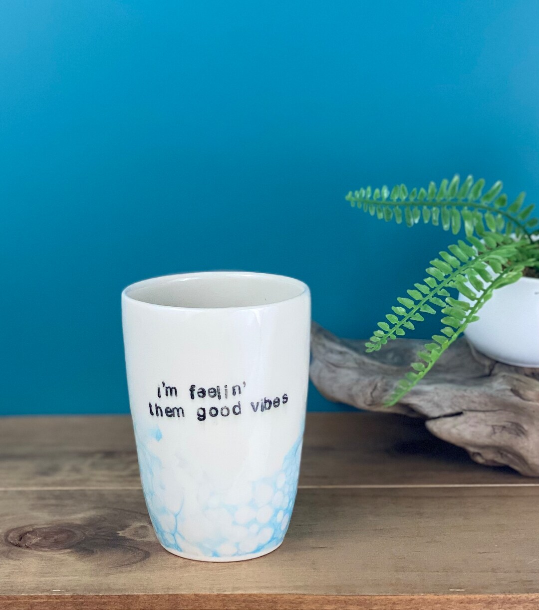 Handmade Ceramic Tumbler // Aqua Blue Cup // Handmade Pottery Mug // I ...