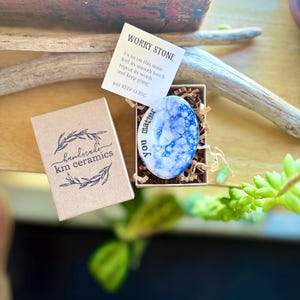 Handmade Ceramic Worry Stone - Mindfulness and Inspirational Gift ...