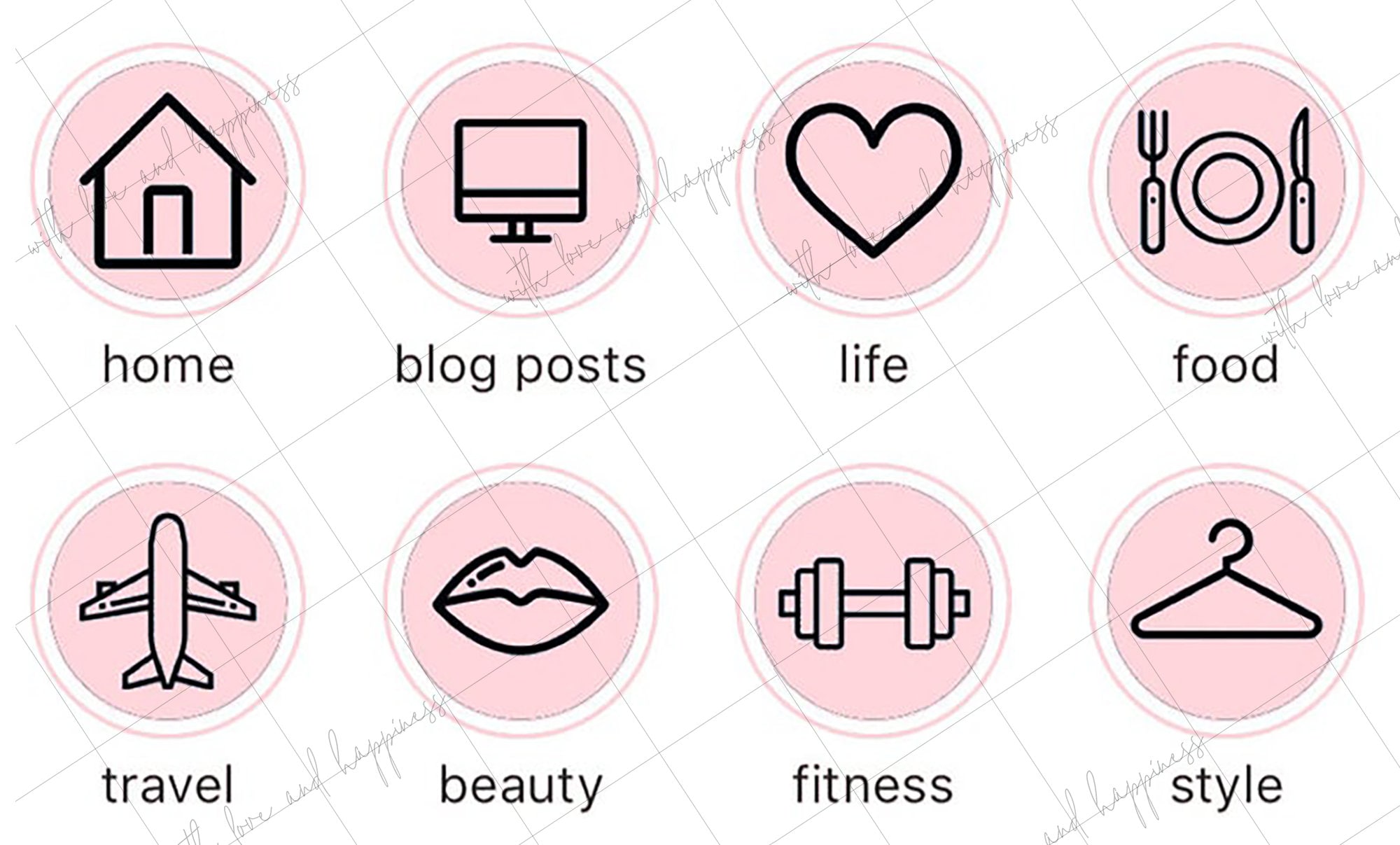 Instagram Story Highlight Icons Blush / Pink Ready to Download - Etsy