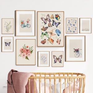 Butterfly Print Nursery Decor, Set of 10 Vintage Nature Prints, Neutral ...