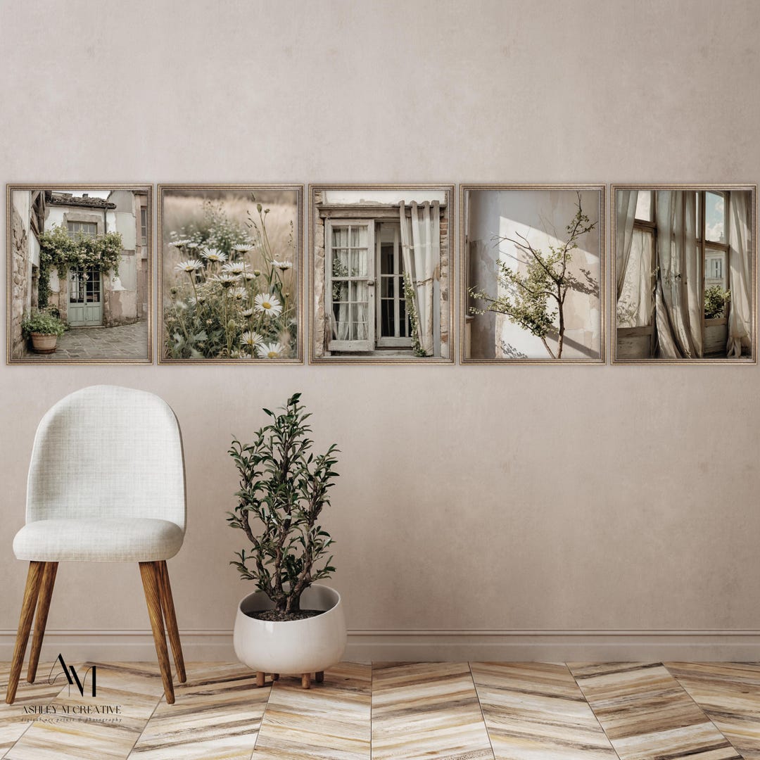 French Countryside Window Art Set: Cottagecore Home Decor (digital ...
